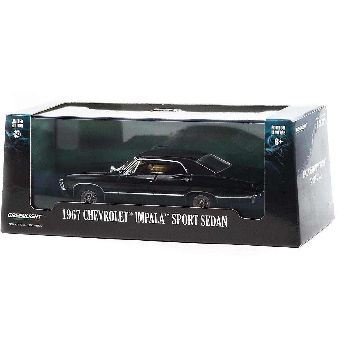 1967 Chevy Impala Sport Sedan Tuxedo Black 1/43 Diecast Model Car by Greenlight 86443