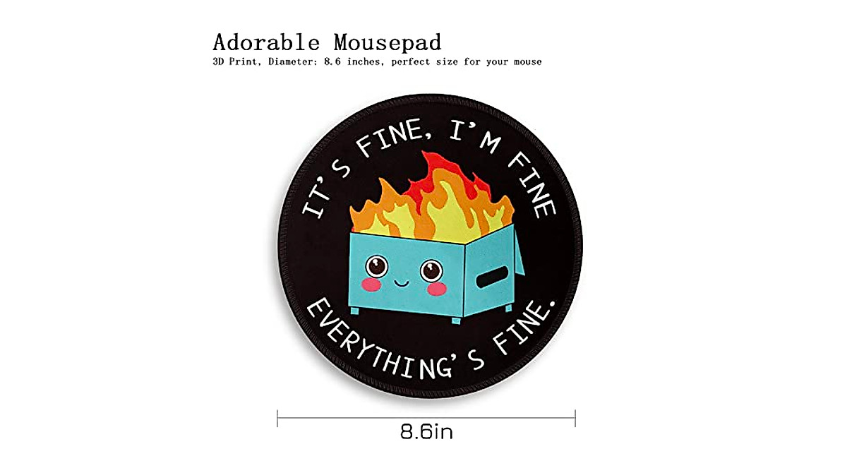 Funny Dumpster Fire Mouse Pad – Durable, Non-Slip, Perfect for Gaming