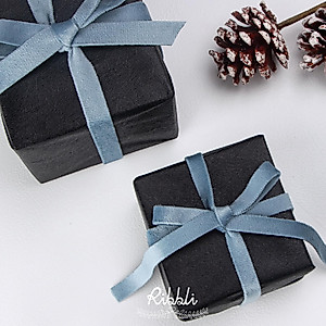 Ribbli Light Dusty Blue Velvet Ribbon Double Faced 1/2 Inch 10-Yard Spool Light Dusty Blue Ribbon Use for Christmas Tree Ornaments Gift Wrapping Wreath Decoration Wedding Boutonnieres