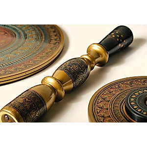 Hand-Crafted Round Side Accent Table for Living Room or End Table for Bedroom by EXCESSORIZE THAT- Boho Blue (19" Tall)