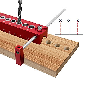 3-12mm Self Centering Dowelling Jig Kit Drill Jig for Straight Holes Joiner with 10 Holes Drill Guide Bushings