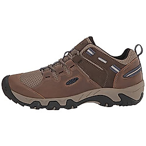 KEEN Women's Steens Vent Low Height Breathable Hiking Shoes, Shitake/Crown Blue, 8
