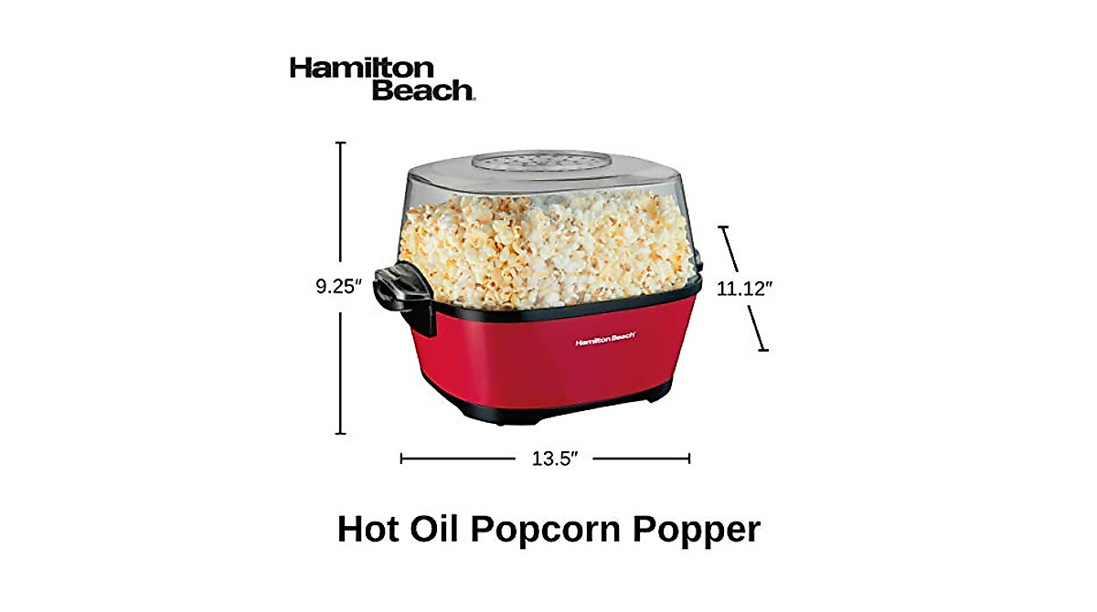 Hamilton Beach Hot Oil Popcorn Maker - 24 Cups, Easy Cleanup