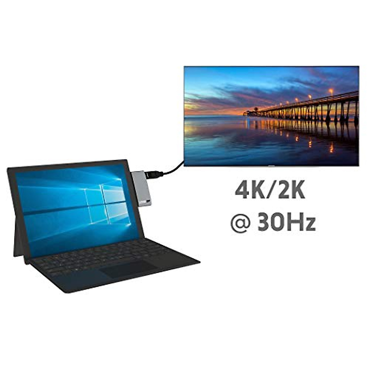 LINKUP - Surface Pro 4 Compatible SD Card Micro Memory Reader Adapter Hub | 6-in-1 Docking Station | 4K HDMI 1x SD 2X MicroSD Card Slots, 2X USB-A 3.0 Ports | Designed for Microsoft Surface Pro 4