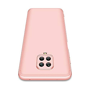 Asdsinfor Compatible with Redmi Note 9S Case 3 in 1 360 Degree Full Body Case Slim Hard PC Plastic Anti-Scratch Bumper Compatible with Xiaomi Redmi Note 9 Pro/Note 9 Pro Max 3 in 1 Rose Gold AD