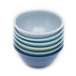 Stacking Pinch Bowl Set for Food Prep, 6 Pack by Home Basics | Ombre Blue Colors | Thick Outer Rim | Space-Saving | Durable Lightweight Plastic | 8 oz Capacity