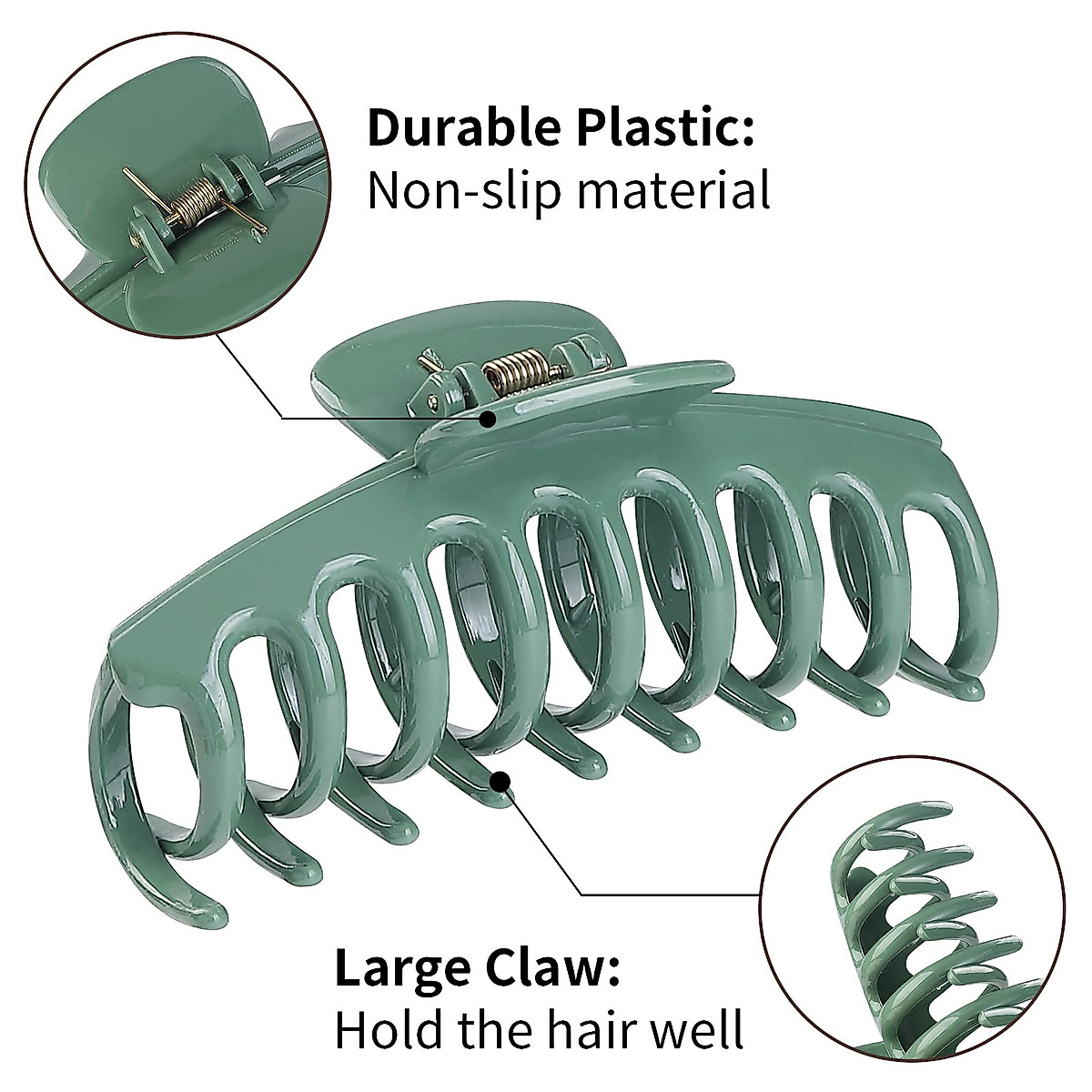 12 Pack Hair Claw Clips Large 4.3 Inch Hair Clips Stylish Barrettes in 12 Colors for Women