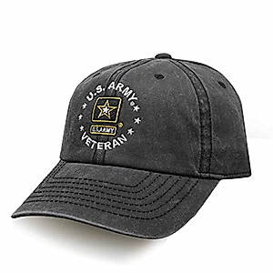 VetFriends.com US Army Veteran Hat Embroidered Military Patriotic Gray Cap