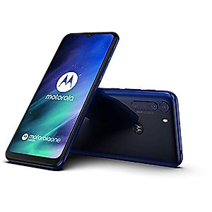 Motorola One Fusion (128GB, 4GB) 6.5", 48MP Quad Camera, 5000mAh Battery, Dual SIM GSM Unlocked Global 4G LTE (T-Mobile, AT&T, Metro) International Model XT2073 (Ocean Blue)