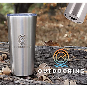 Outdooring Adventure Twenty Stainless Steel Travel Mug 20 oz Vacuum Insulated Travel Mug with Convenient Built-In Bottle Opener