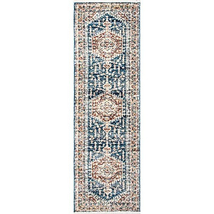 nuLOOM Derya Persian Vintage Runner Rug, 2' 6" x 10', Blue