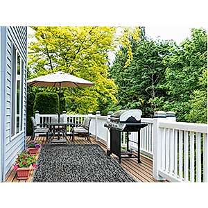 KOECKRITZ 11' Round - Gray/Black - Economy Turf/Artificial Grass |Light Weight Outdoor Rug - Easy Maintenance - Just Hose Off & Dry! - 8 Colors to Choose from