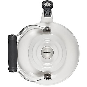 Le Creuset Enamel On Steel Whistling Tea Kettle with Metal Finishes, 1.7 qt., White