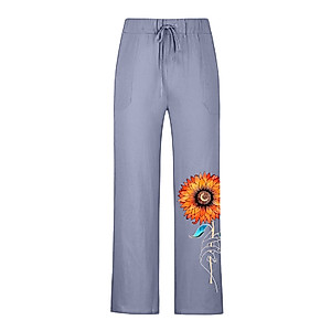 Alalaso Mens Stretchy Pants Mens Linen Pants Lightweight Casual Relaxed Fit Wide Leg Breathable Drawstring Waist Pants Baggy Joggers Baggy Pants Men Blue-a