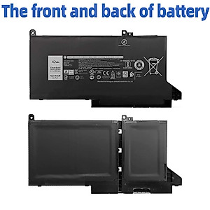 JGTM DJ1J0 42Wh Laptop Battery for Dell Latitude 7000 Series 12 13 14 7290 7280 7380 7390 7490 7480 E7280 E7290 E7380 E7390 E7480 DJ1JO C27RW PGFX4 ONFOH 451-BBZL Replacement Li-ion Battery 11.4V