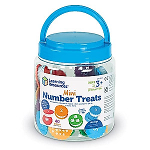 Learning Resources Mini Number Treats, 40 Pieces, Ages 3+, Cookies Toys, Counting and Colors Recognition, Fine Motor Skills Toys, Montessori Toys for Kids