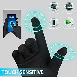Achiou Women Winter Touchscreen Gloves Soft Comfortable Thermal Elastic Stretch Texting Glove for Traveling, Cycling, Running, Shopping (Black) …