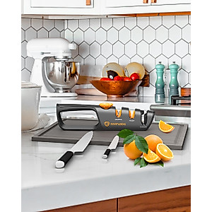 Kitchen Knife Sharpener Tool 6 Adjustable Sharpening Angle 14/16/18/20/22/24° Premium Manual & Handheld Knife Sharpener for Kitchen Knives Pocket Knife Sharpener