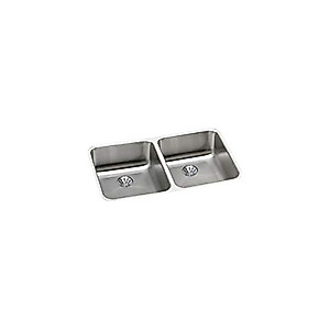 Elkay ELUH3118PD Lustertone Classic Double Bowl Undermount Stainless Steel Sink with Perfect Drain