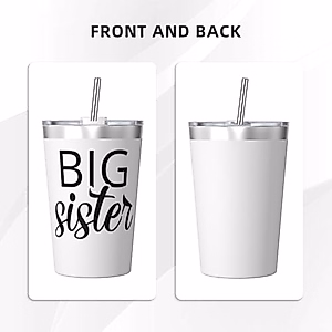 Big Sister Gifts For Girls Insulated Stainless-Steel Tumbler - 12oz Coffee Tumbler with Flip-Top Lid - Travel Coffee Mug - Vacuum-Tumblers Keep Hot & Cold - For Home Office-II