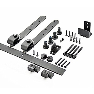 DIYHD TYL201 Hardware Wooden Black Strap Small Sliding Barn Door Track (Cabinet), 39" Mini Single Kit