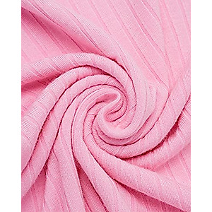 Mon Petit Baby Girls' Pajama Set - 8 Piece Rib Knit Sleepwear Shirt and Jogger Pants (12M-7), Size 4T, Light Pink/Grey/Ivory/Pink