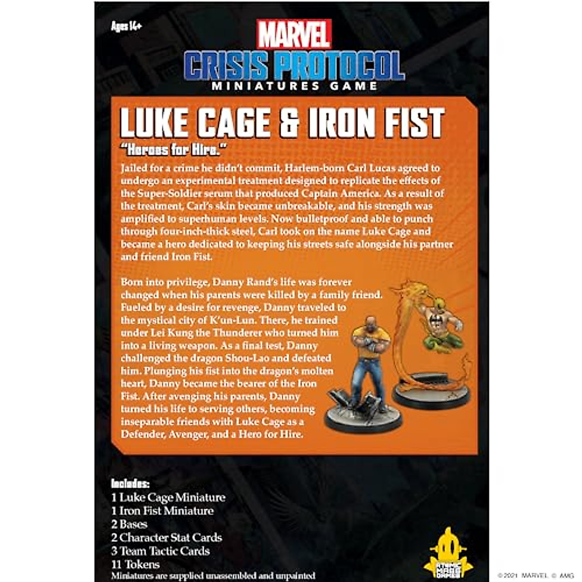 Marvel Crisis Protocol Luke Cage and Iron Fist CHARACTER PACK | Miniatures Battle Game | Strategy Game for Adults and Teens | Ages 14+ | 2 Players | Avg. Playtime 90 Mins | Made by Atomic Mass Games