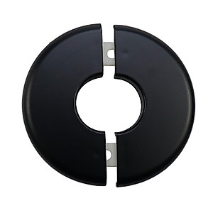 Antrader Wall Split Flange,4PCS Round Escutcheon Plate Cover Black ABS Plastic Wall Hole Decorative Cover Faucet Decorative Cover,28mm Diameter Hole