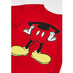 Disney baby boys Mickey Headless Short Sleeve Crew Neck infant and toddler t shirts, Red, 4T US