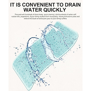 OTHWAY Non Slip Grassy Bathtub Mat : 25.6X13.4 Inches Sturdy But Soft Bath Mat_Quick Drain Shower Floor Mat with Soft Bristles for Scrubbing Feet (Light Blue)