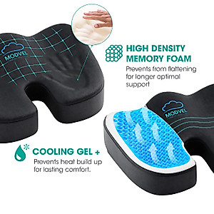 Modvel - The Original Gel Seat Cushion for Desk Chair, Enhances Posture and Support, Non-Slip Bottom, Ideal Tailbone Cushions for Pressure Relief - Premium Gaming, Car, Office Chair Cushion