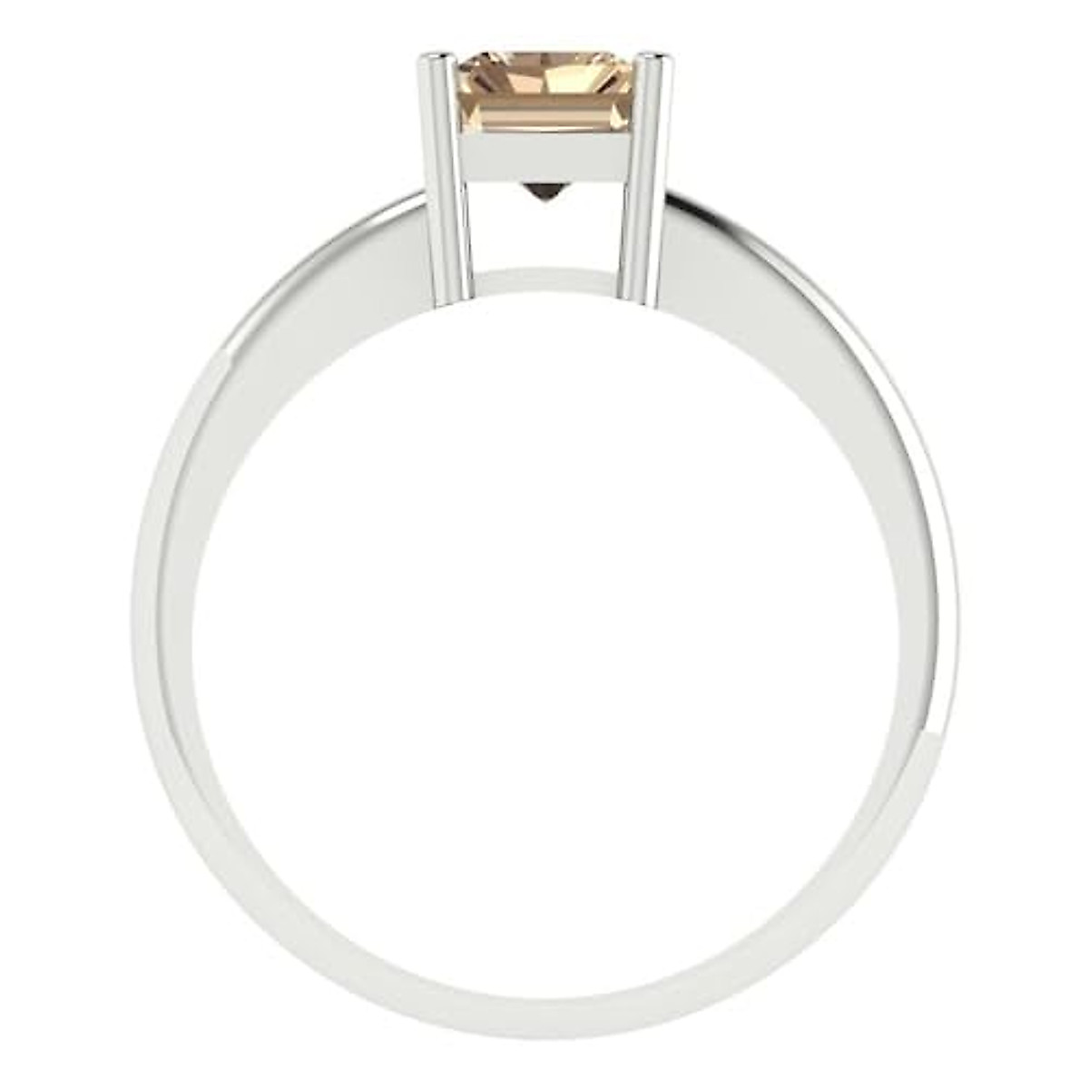 Clara Pucci 1.75ct Radiant Cut Solitaire Stunning Yellow Moissanite Bridal Designer Anniversary Engagement Ring 14k White Gold SZ 4.5