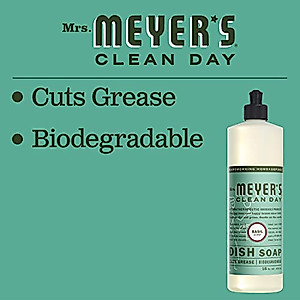 MRS. MEYER'S CLEAN DAY Liquid Dish Soap, Biodegradable Formula, Basil, 16 fl. oz