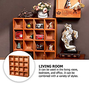 Cabilock 16 Compartment Wood Freestanding Wall Mounted Shadow Box Display Shelf Shelving Unit Desktop Wall Shelf Rack Decorations