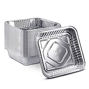 [25 Pack - 8” x 8”] Square Baking Cake Pans| Heavy Duty l Disposable Aluminum Foil Tins l Portable Food Containers l Perfect for Roasting Toaster Oven Broiling Cooking