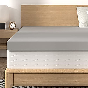 BedStory 3 Inch Queen Size Memory Foam Mattress Topper, Bamboo Charcoal Memory Foam Bed Topper for Back Pain Relief, Cooling No Odor Mattress Pad Ergonomic Design Skin-Friendly, CertiPUR-US Certified
