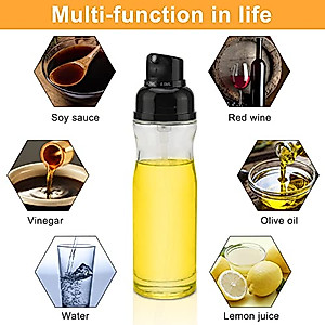 200ml Glass Olive Oil Sprayer for Cooking - Oil Dispenser Bottle Spray Mister - Refillable Food Grade Oil Vinegar Spritzer Sprayer Bottles for Kitchen, Air Fryer, Salad, Baking, Grilling, Frying