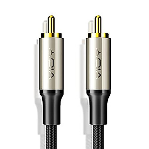 VIOY Coaxial Digital Audio Cable (3.3FT/1M), [Gold-Plated & Braided] Subwoofer Cable RCA Male to Male HiFi 5.1 SPDIF Stereo Audio Cable for Home Theater, HDTV, Amplifier Speaker Soundbar
