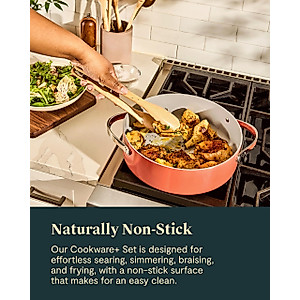 Caraway Cookware+ Collection - Specialty Cookware Set - Petite Cooker, Stir Fry Pan, Rondeau, & Stock Pot - 3 Lids & Storage Organizer Included - Navy