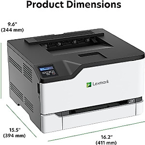 Lexmark CS331dw Laser Printer - Color - 26 ppm Mono / 26 ppm Color - 600 dpi Print - Automatic Duplex Print - Wireless LAN, White/Gray, Medium (40N9020)