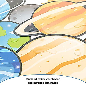 BeYumi 45Pcs Solar System Cutouts 9 Planets Galaxy Wall Decal Educational Material Removable Wall Stickers Outer Space Decor for Bedroom Nursery Classroom Bulletin Board Displays Universe Theme Party