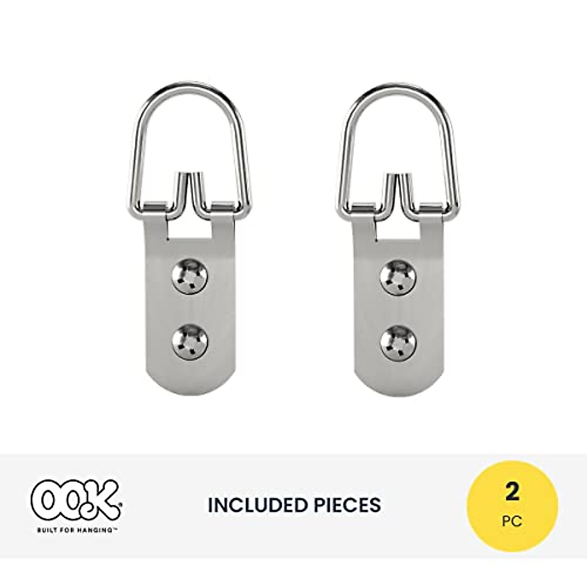 OOK 50207 20-Pound Steel D-Ring Hangers, 2-Pack