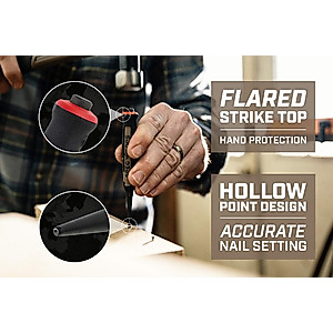 Spec Ops - SPEC-N1-3PK Tools Nail Set Punch 3-Piece Kit Includes 1/32", 1/16", 3/32", Shock-Absorbing Grip, 3% Donated to Veterans Black/Tan