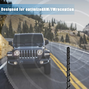 7 inch Spiral Antenna, Flexible Rubber Antenna Replacement, Waterproof PVC Rubber, Designed for Optimized FM/AM Reception