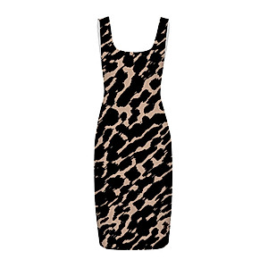 Padaleks Women's Summer Sexy Basic Sleeveless Tank Top Bodycon Dress Party Club Mini Dresses Knee Length