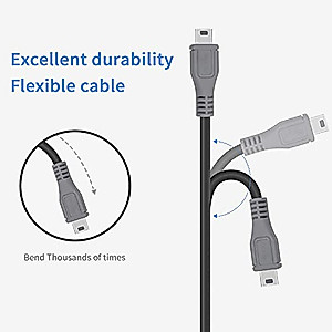 Duttek Mini USB to USB C OTG Cable, USB C Male to Mini USB 5-Pin Male On-The-go Data Convertor Adapter OTG Cable for MacBook, iMac Pro, Chromebook Pixel(Grey & Black) (10 inch/25 cm)