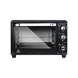 Healsmart Toaster Oven with 20Litres Capacity,Compact Size Countertop Toaster, Easy to Control with Timer-Bake-Broil-Toast Setting, 1200W, Stainless Steel,16x11in,Black,Extra Large