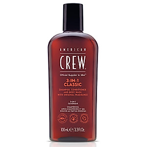 American Crew Shampoo, Conditioner & Body Wash for Men, 3-in-1, 3.3 Fl Oz