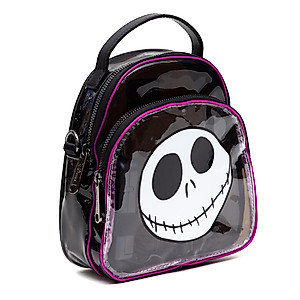 Disney Bag, Crossbody Light Up, The Nightmare Before Christmas Jack Expression White Black, Black PVC