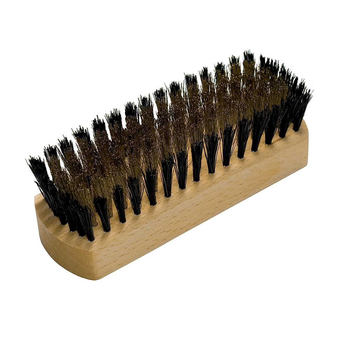 Redecker Brass Wire and Natural Pig Bristle Suede Brush with Oiled Beechwood Handle, 4-3/4-Inches